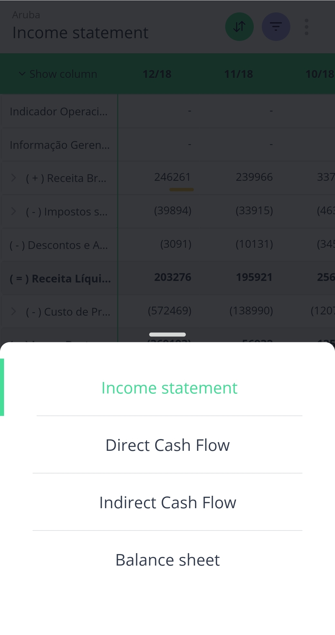 Comparative panel (mobile) – Knowledge Base Accountfy
